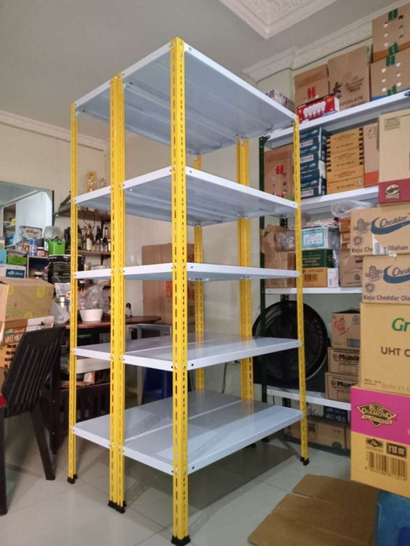 Promo Rak Besi Siku Lubang 5 Susun 100 Cm X 60 Cm X 200 Cm Diskon 2% di ...