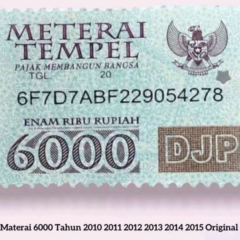 Jual Materai atau meterai tempel 6000 th 2010 2011 2012 2013 2014 2015 ...