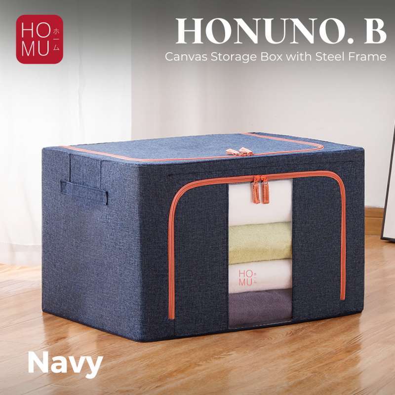 Promo Homu Honuno Large Canvas Storage Box With Steel Frames 66l Rangka ...