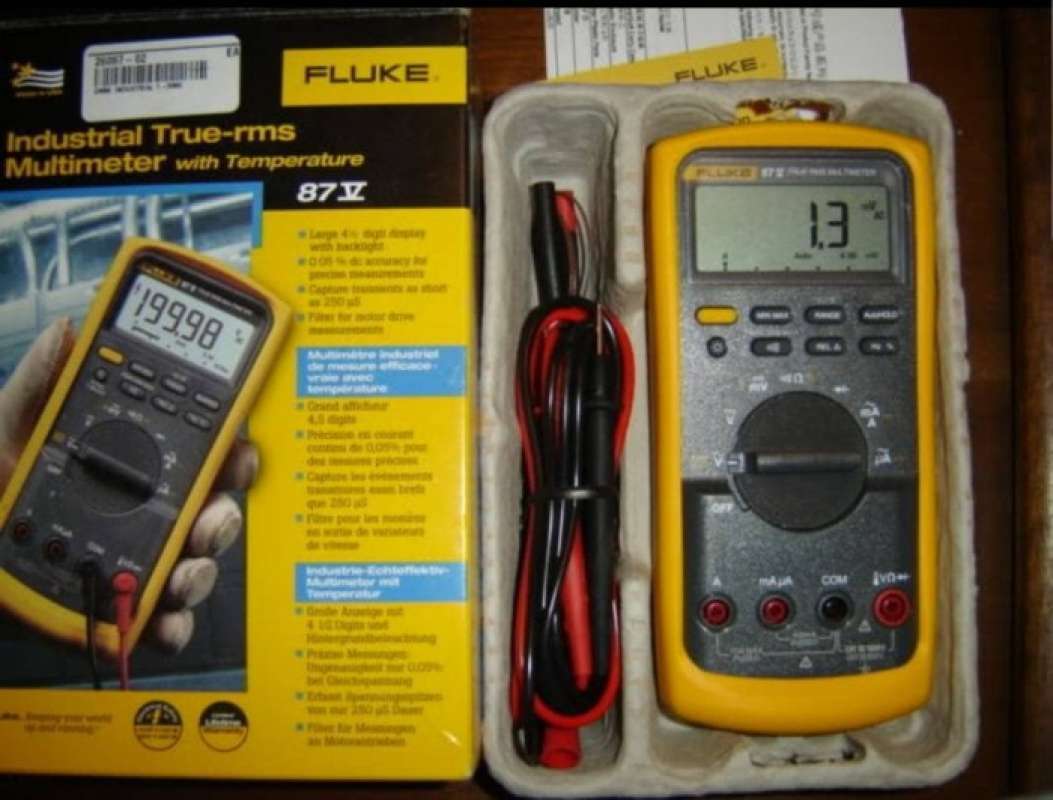 Promo FLUKE 87V INDUSTRIAL DIGITAL MULTIMETER WITH TEMPERATURE TESTER ...