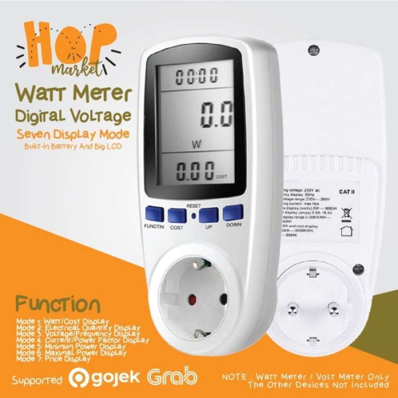 Jual Watt Meter Ac Kwh Voltmeter Pengukur Power Daya Listrik Ukur Biaya ...