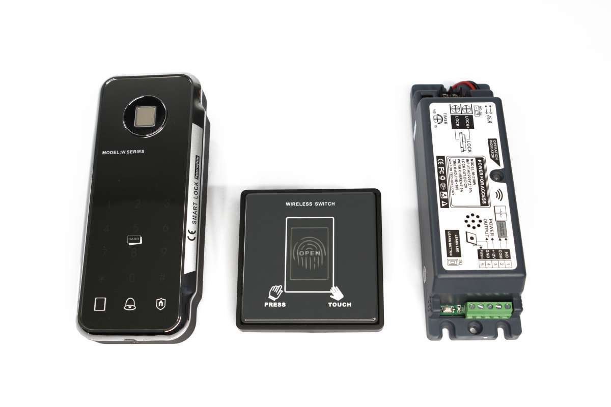 Jual WIRELESS FINGER Card PIN Access Control Automatic Door Lock di ...