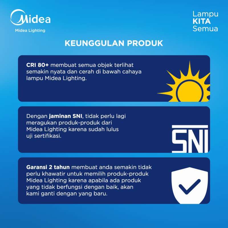 Jual Lampu Tl Led T8 18 Watt Glass - Midea Di Seller Midea Lighting ...