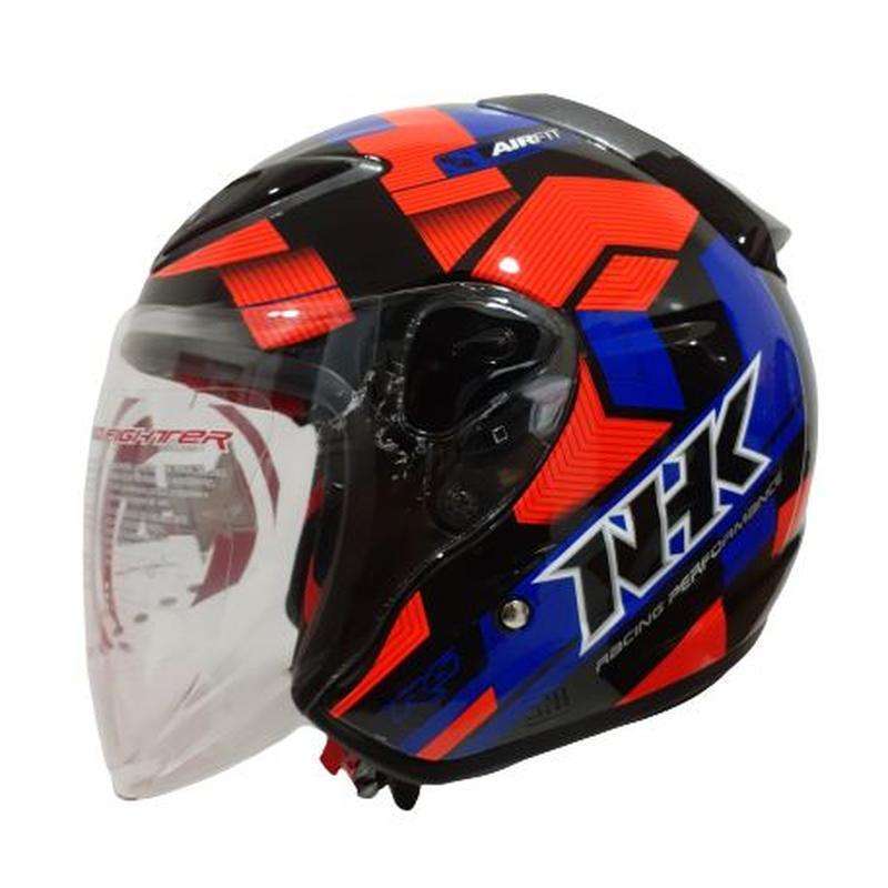 Jual NHK R6 CUBE RED FLO BLUE NHK R-6 CUBE SINGLE VISOR ORIGINAL NHK ...