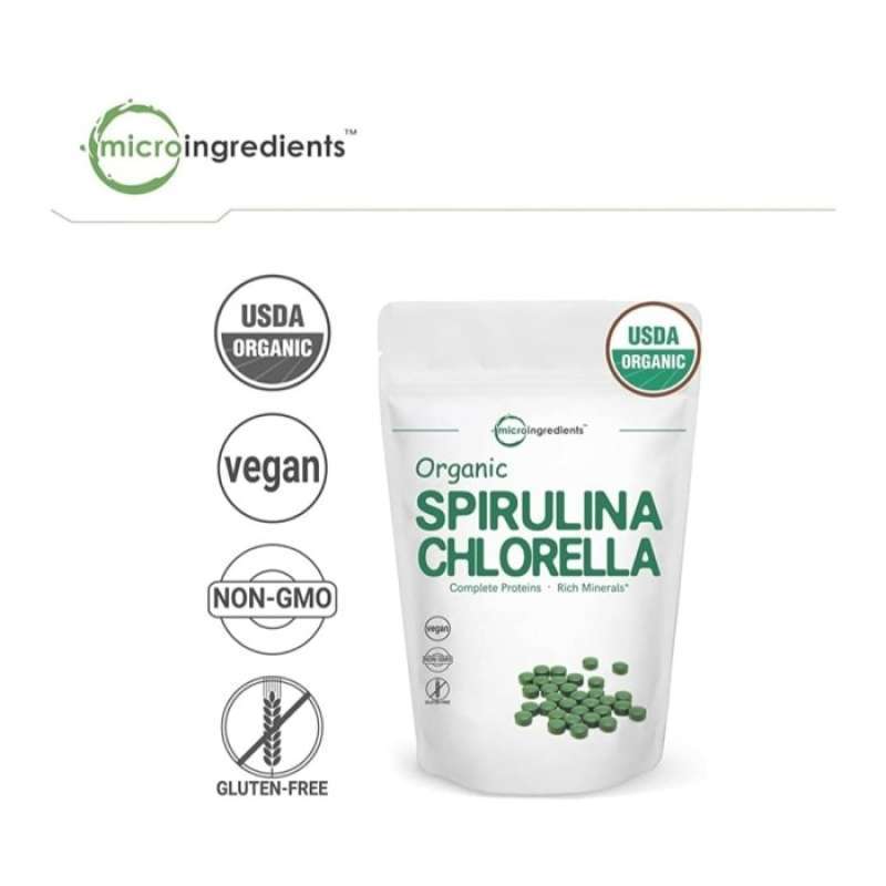 Jual Organic Spirulina Chlorella. Probiotic, Chlorophyll, Fiber, Immune ...