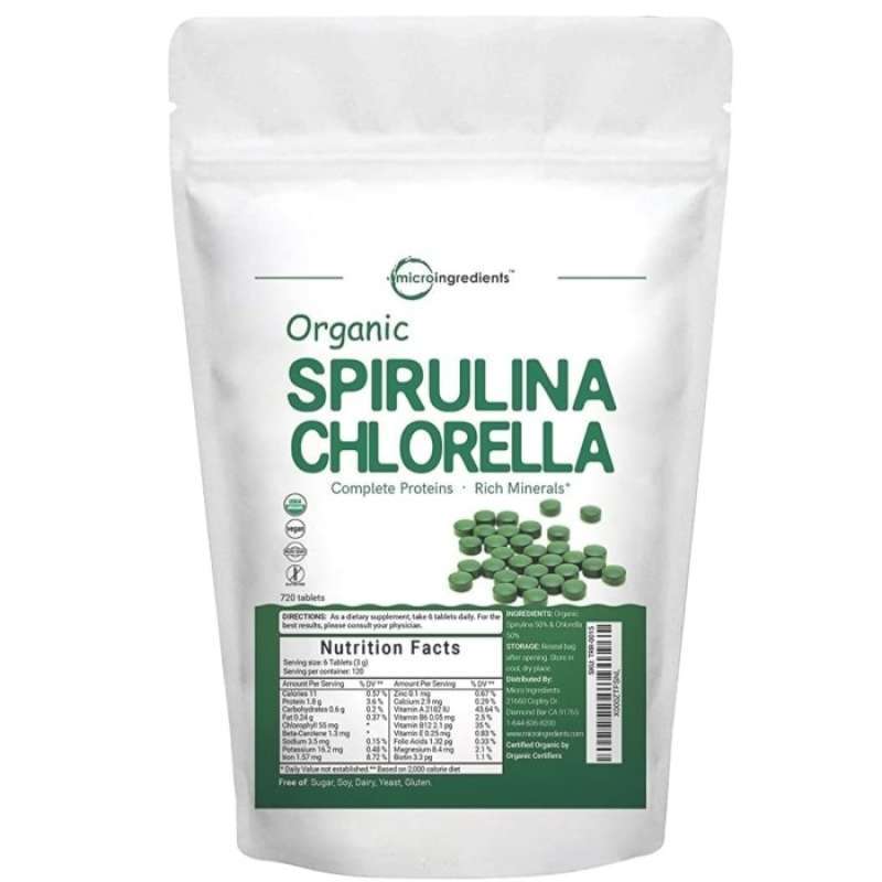 Jual Organic Spirulina Chlorella. Probiotic, Chlorophyll, Fiber, Immune ...
