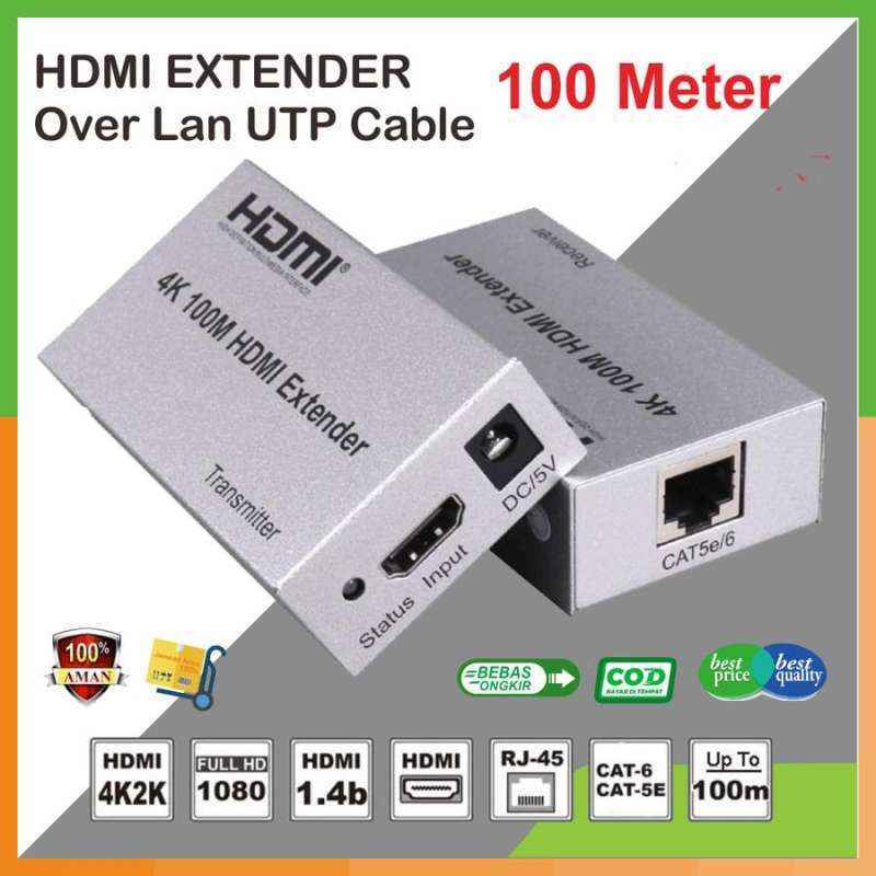 Jual Hdmi Extender 100 Meter Over Lan Utp Cable Cat5 Cat6 Support 4k Di ...