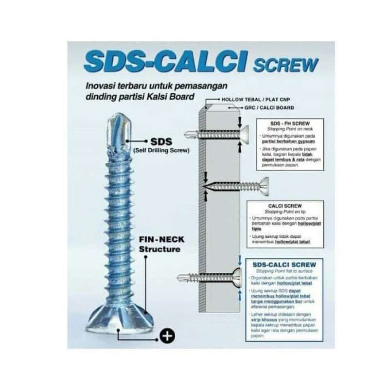 Promo (100Pcs) #6X2'' Sekrup Grc Sds Kalsiboard Calci Screw 5Cm Diskon ...