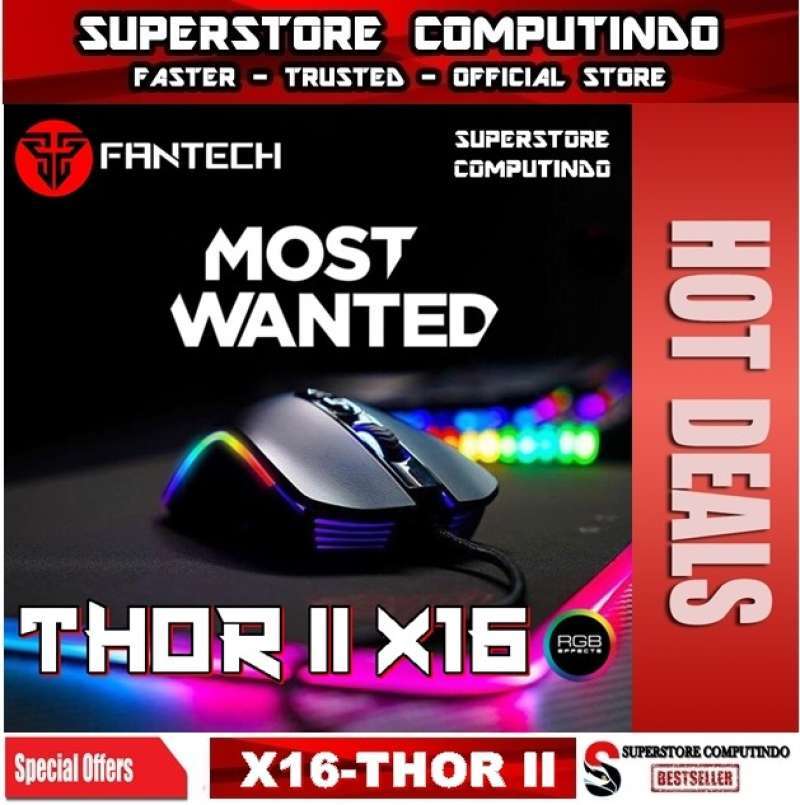 Promo Fantech THOR II X16 Macro RGB Gaming Mouse PIXART Diskon 23% di ...