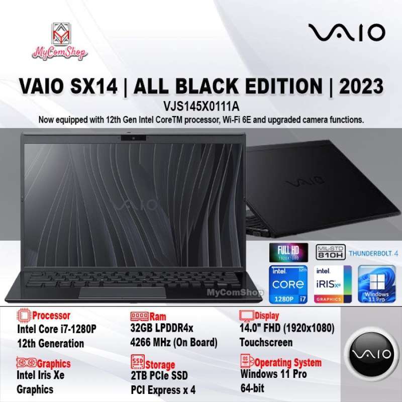 Jual Vaio Sx14 All Black Edition Vjs145x I7-1280p 32gb 2tb Ssd 14fhd Touch Di Seller Mycomshop ...