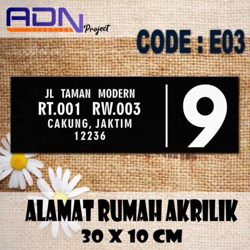 Promo Promo Sign Akrilik Plat Alamat rumah Nomor Rumah 30 x 10 E03 ...