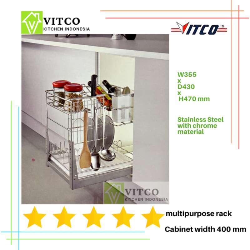 Jual VITCO V-24 Spoon & Bottle Rack Pull Out / Rak Tarik Botol & Sendok ...