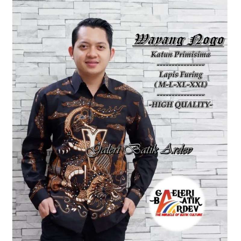 Jual Wayang Nogo Kemeja Batik Pria Lengan Panjang Atasan Batik By GBA ...