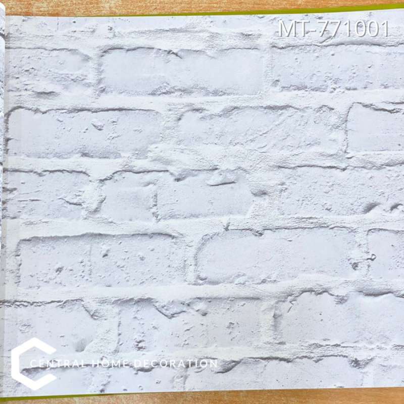 Promo Wallpaper Dinding Motif Batu Bata Putih Diskon 23% di Seller ...