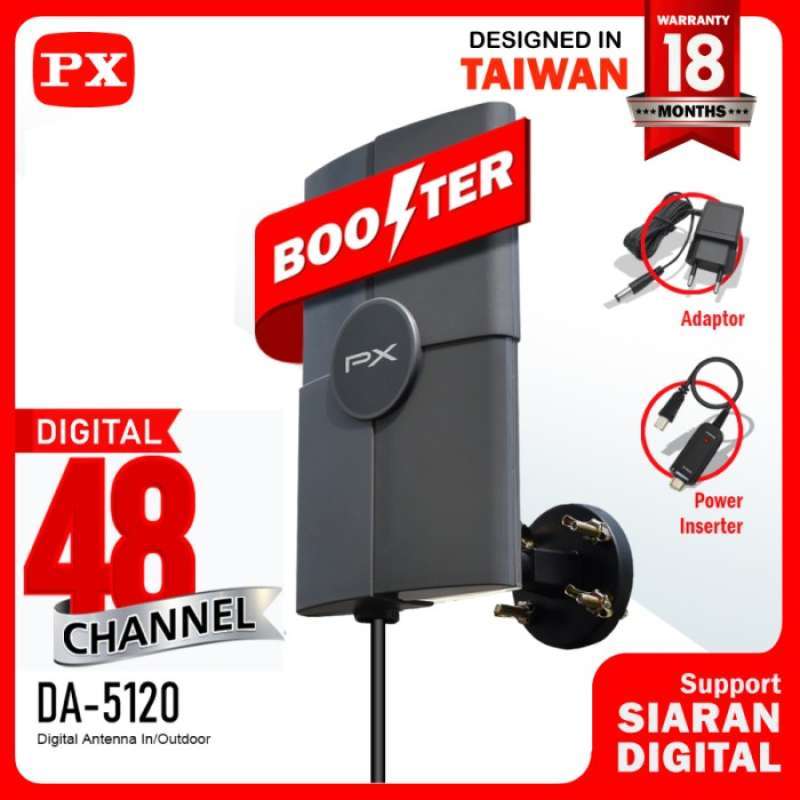 Promo Antena TV Indoor Outdoor Digital Analog DVB T2 UHF+Booster PX DA ...