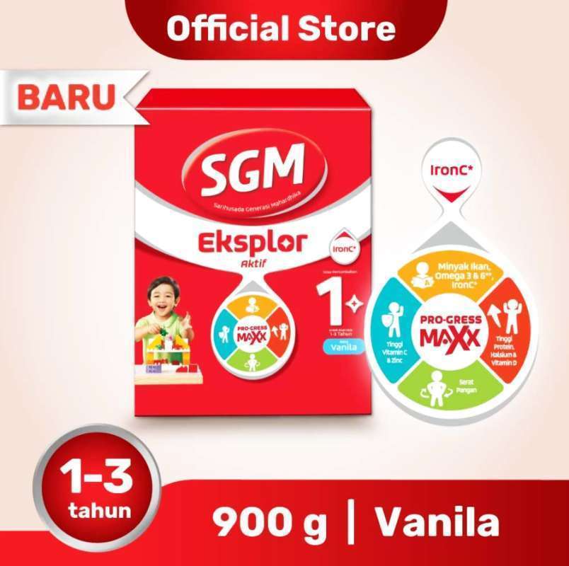 Jual Sgm Eksplor 1+ 900g Rasa Vanilla | Susu Pertumbuhan 1-3 Tahun Sgm Eksplor 1 Plus Di Seller ...