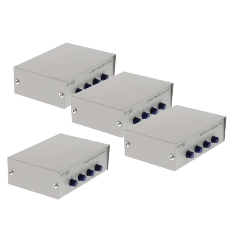 Promo 4x PC Printer DB9 Pin 4Ports Manual Serial RS232 Switch Box Metal ...