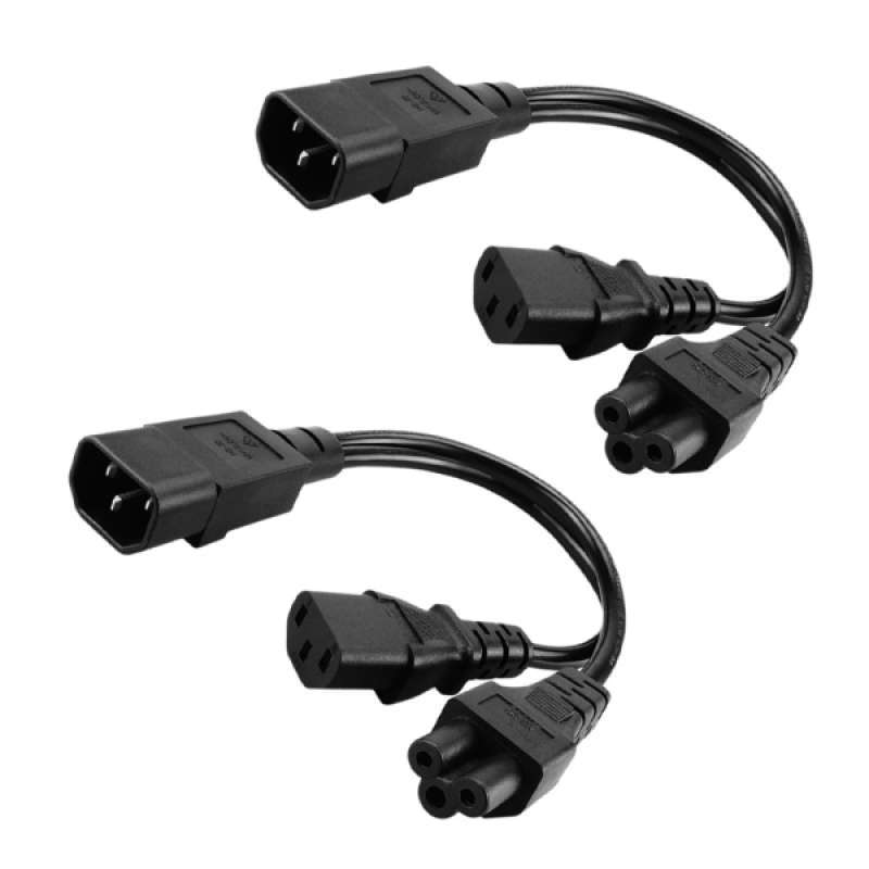 Jual 2pcs Iec Kettle C14 To C13 & C5 Male To Female Splitter Cable Ups ...