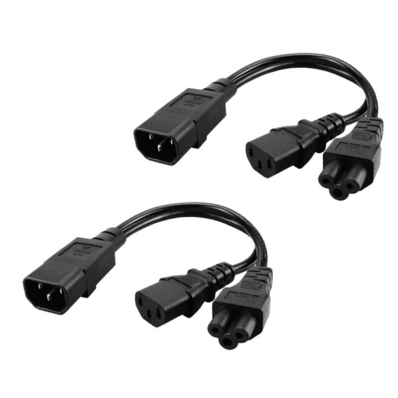 Jual 2pcs Iec Kettle C14 To C13 & C5 Male To Female Splitter Cable Ups Lead Di Seller Homyl ...