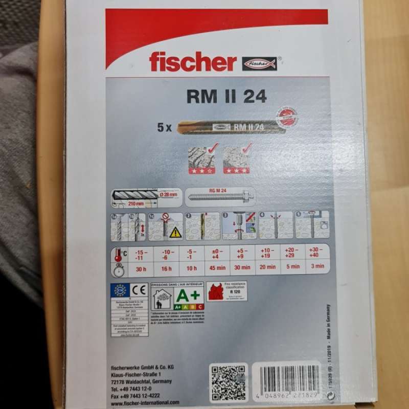 Jual Fischer Rm Ii 24 M24 Chemset Lem Angkur Chemical Anchor Kapsul ...