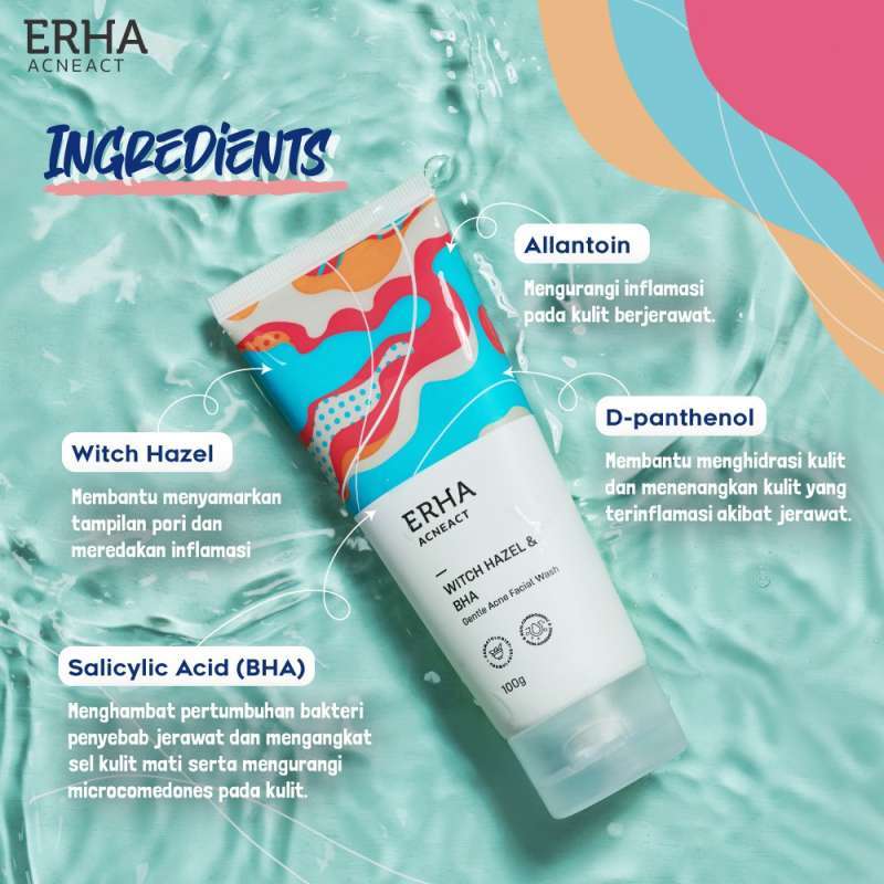Promo [erha] Acneact Witch Hazel & Bha Gentle Acne Facial Wash 100 Gr ...