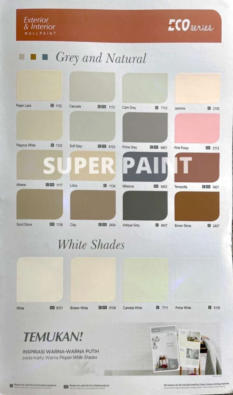 Promo Cat Tembok Interior Propan Eco Emulsion Putih / White 9101 Ukuran ...