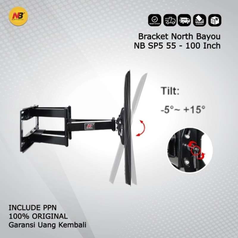 Jual Bracket North Bayou Nb Sp5 50 - 100 Inch Heavy Duty Tv Wall Mount ...