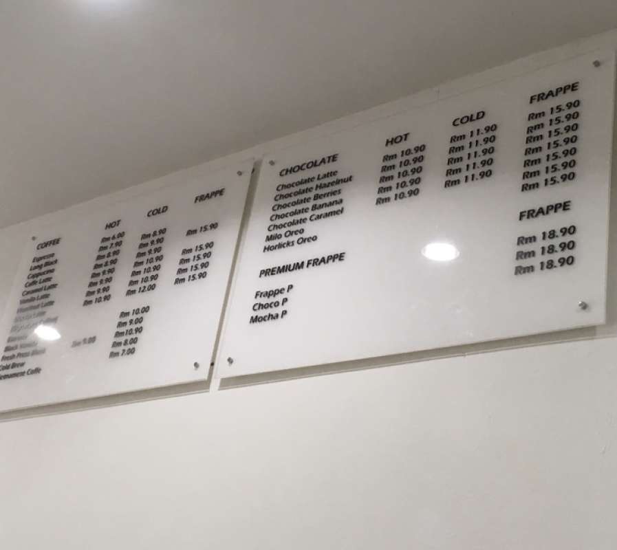 Promo Menu Acrylic Board | Papan Menu Acrylic 80x40 | Custom Menu Board ...