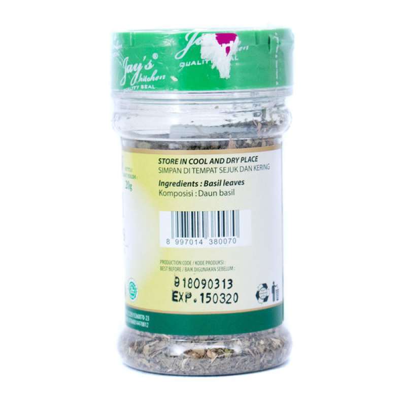 Jual Jays Kitchen Basil Leaves 20g Herbs - Jay's Kitchen Daun Kemangi ...