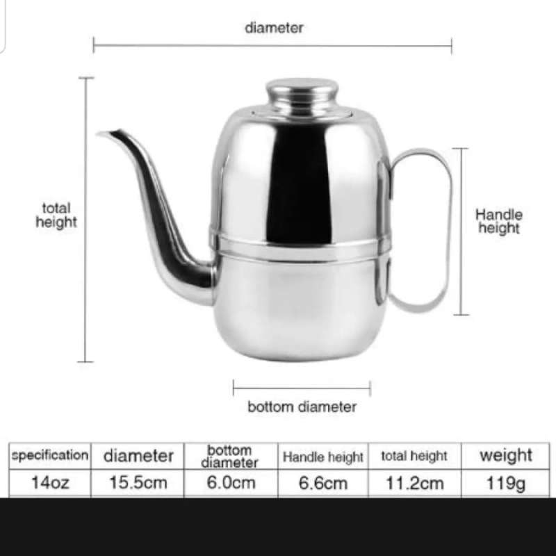 Promo Olive Kettle Gooseneck Teko Leher Angsa 360Ml / 14Oz Diskon 20% ...