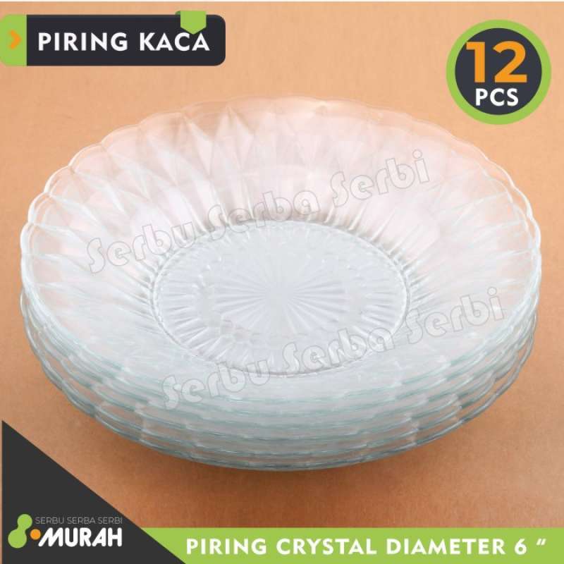 Promo Set 12 Pcs - Piring Crystal Diamond Ukuran 9 - Piring Cantik ...
