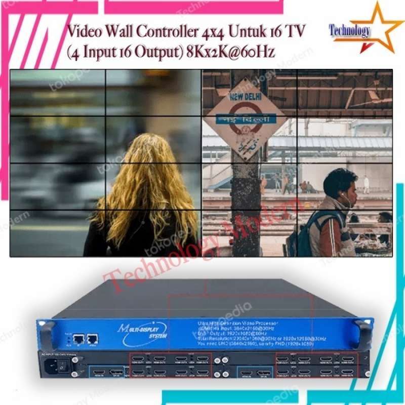 Jual Video Wall Controller Multiview 4x4 For 16 Tv (4 Input 16 Output) 8k Di Seller Grock Store ...