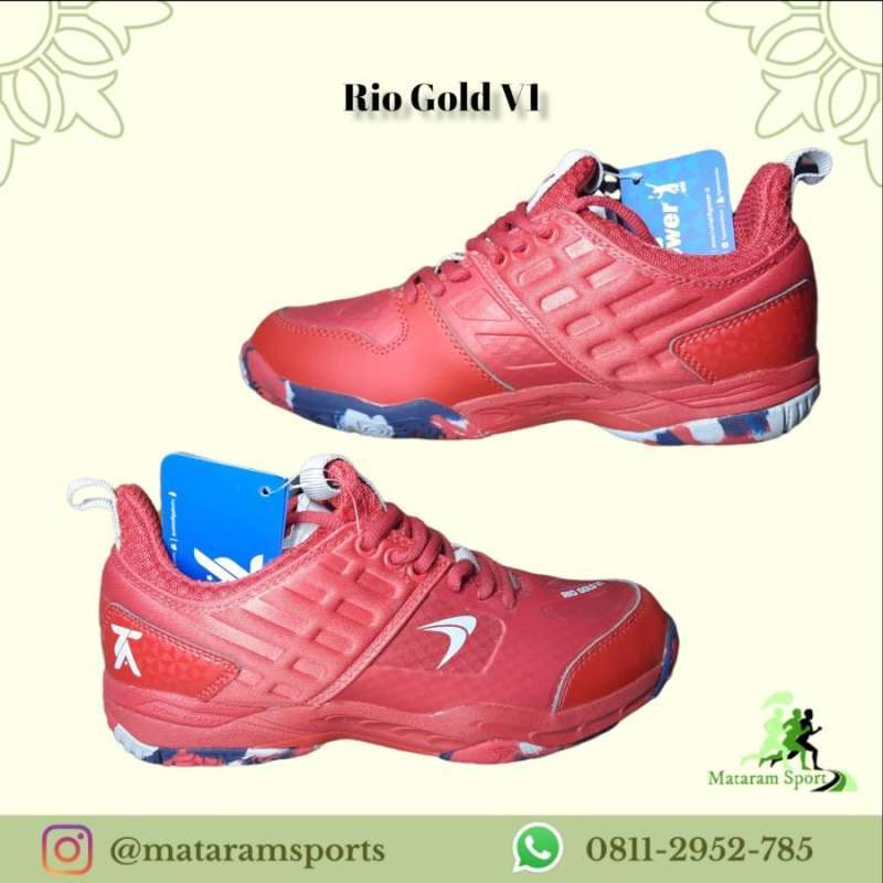 Jual Sepatu Badminton Flypower Rio Gold V1 Red/Lite/Grey di Seller ...