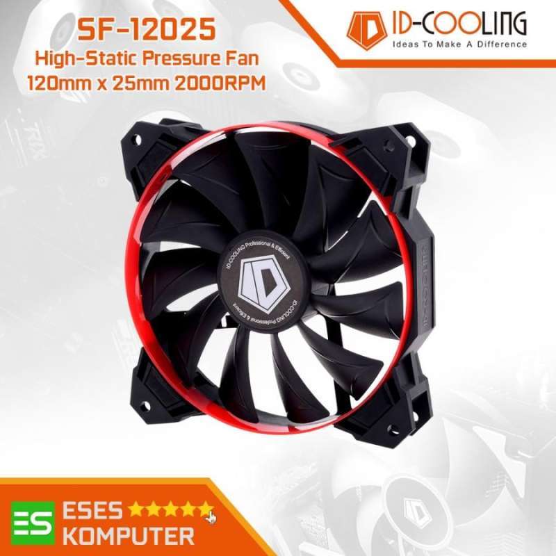 Jual Fan ID-COOLING SF-12025 Black 120mm High Static Pressure PWM ...