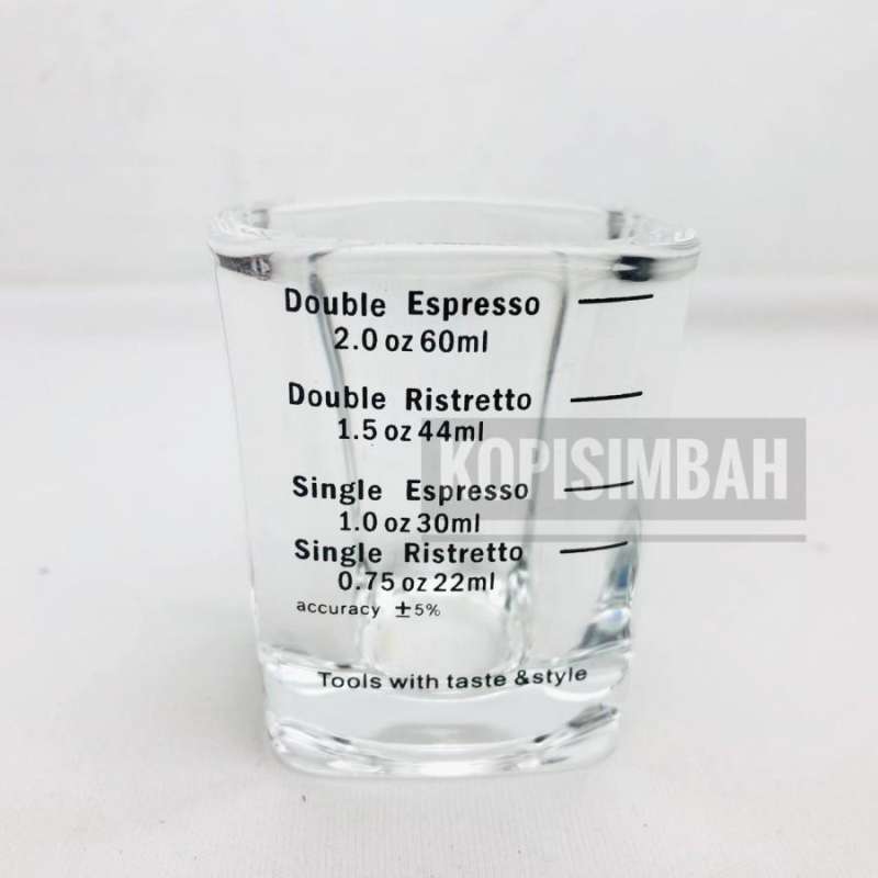 Jual Gelas Ukur Kopi Espreso Coffee SQUARE Glass Sloki Double Shot 60 ...