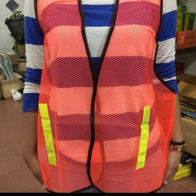 Jual Baju Kerja Safety Rompi Jaring Rompi Proyek Orange Di Seller ...