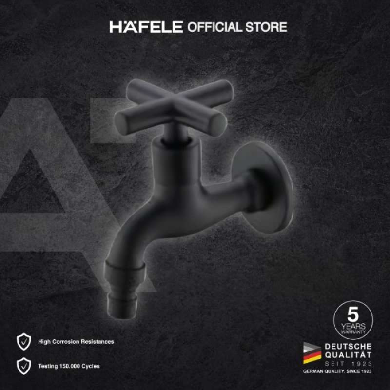 Jual Hafele Wall Mount Tap Cold Water Black Edition - Keran Air Dinding ...