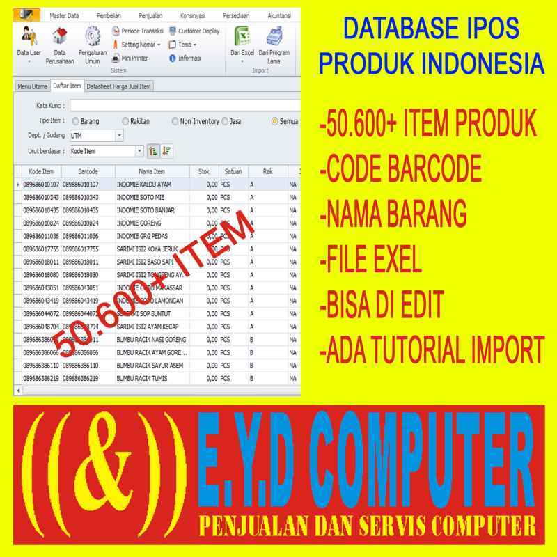 Jual Database Barang Ipos Original Murah - Harga Diskon Juli 2024 | Blibli