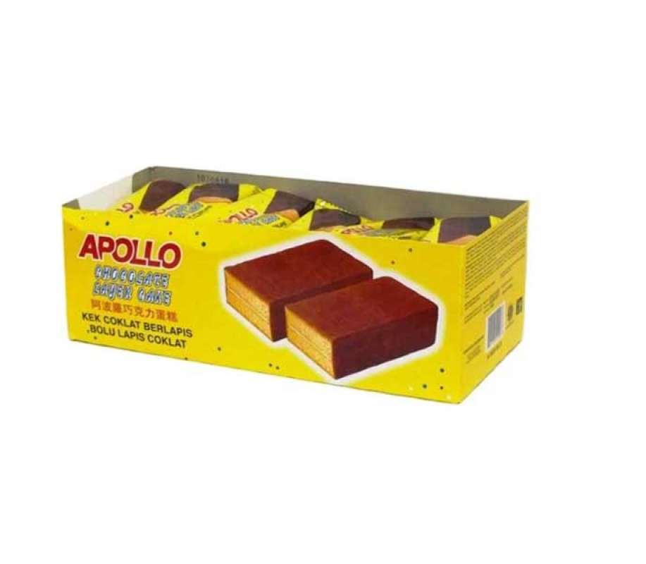 Promo Apollo Chocolate Layer Cake isi 24 pcs rasa coklat cemilan enak ...