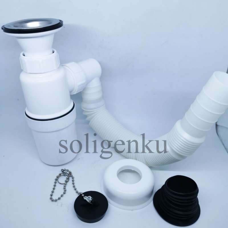 Promo Sifon wastafel botol model soligen/ sifon botol plus selang pembuangan Diskon 5% di Seller ...