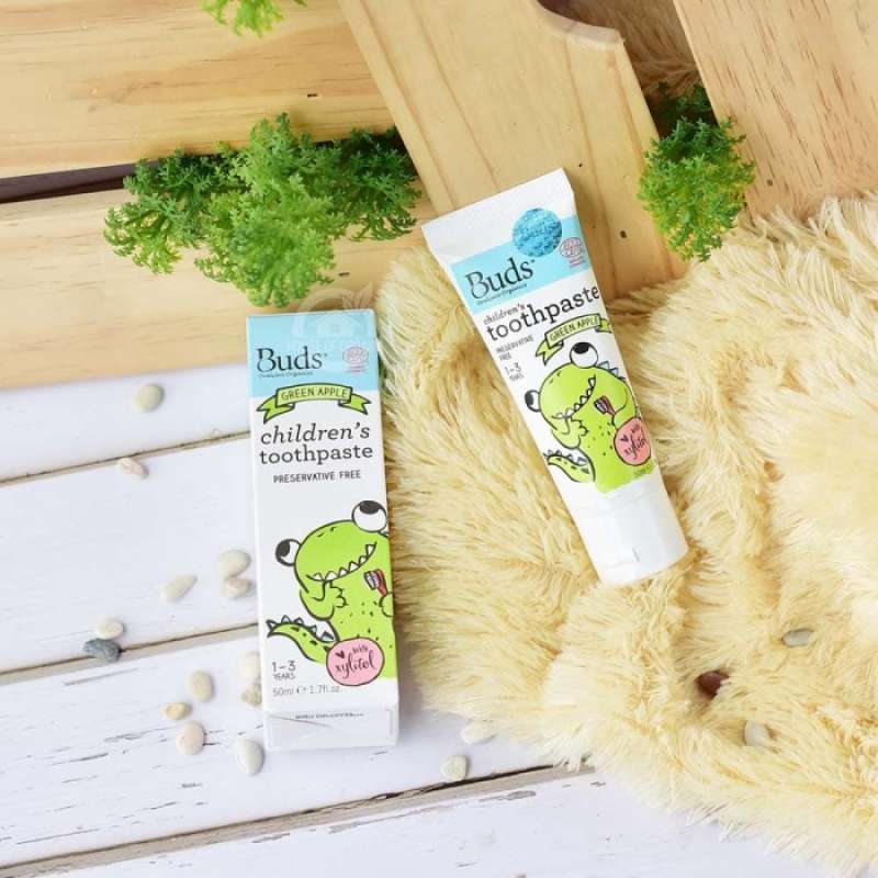 Promo Buds Organic Oral Toothpaste With Xylitol Green Apple Diskon 23% ...