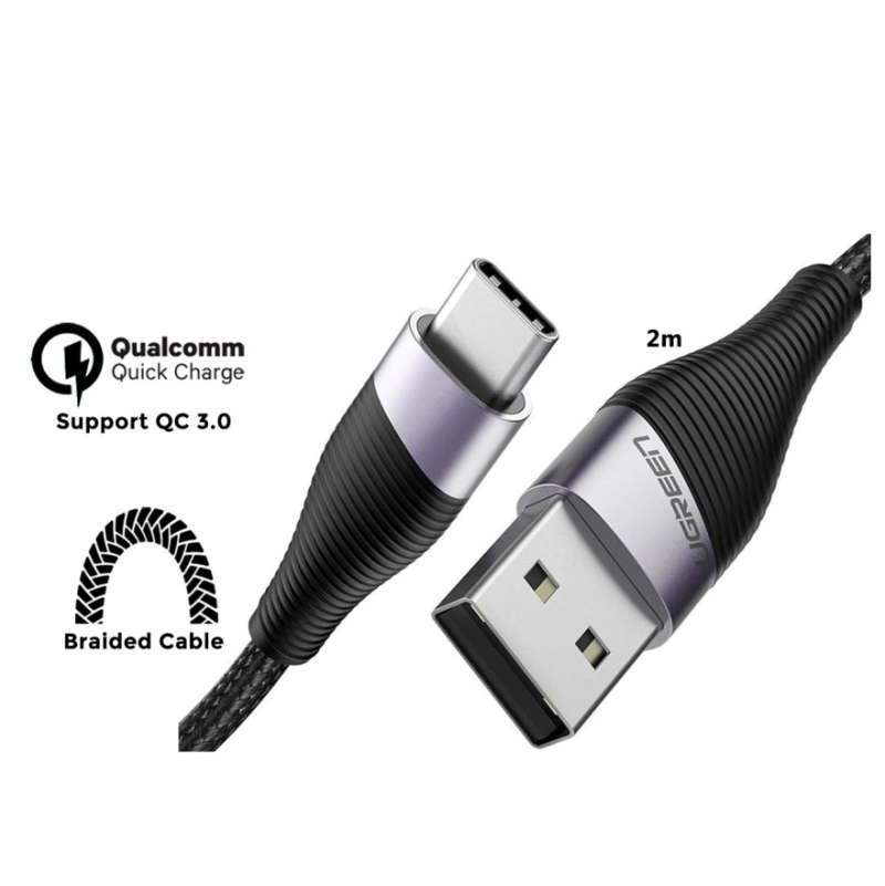 Promo Cable Usb A 2 0 To Usb Type C Ugreen 3a Qc 3 0 Braided Fast