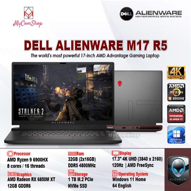 Jual DELL ALIENWARE M17 R5 RYZEN 9 6900HX 32GB 1TB RX 6850M XT 12GB 17 ...