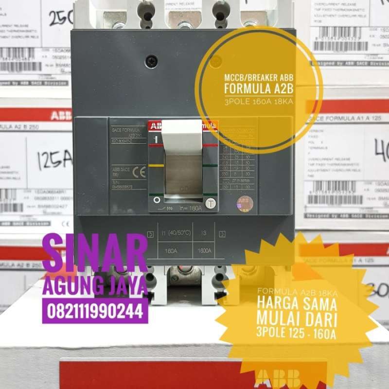 Promo Mccb Abb Formula A2b 3pole 125-160a 18ka Harga Sama Breaker Abb Fixed Diskon 23% Di Seller ...