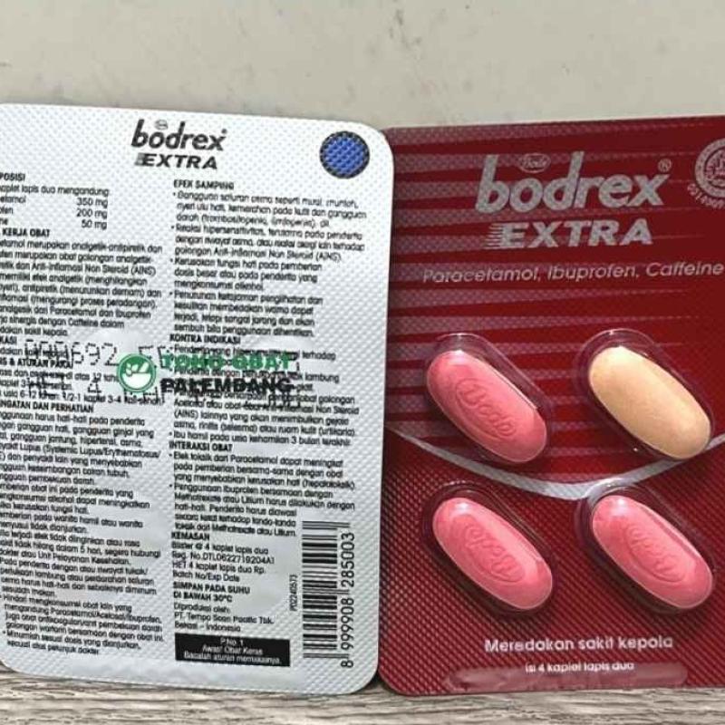 Jual Bodrex Extra 4 Kaplet Paracetamol Ibuprofen Caffeine Sakit Kepala ...
