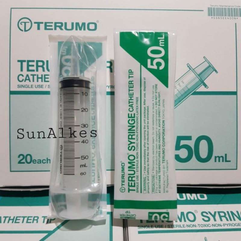 Jual Spuit 50cc Lobang Tengah/syringe Terumo 50cc Catheter Tip Isi ...