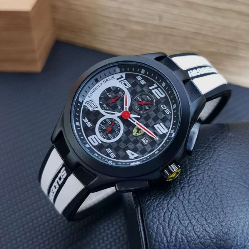 Jual Jam tangan analog fashion pria import premium chrono aktif FERRARI ...