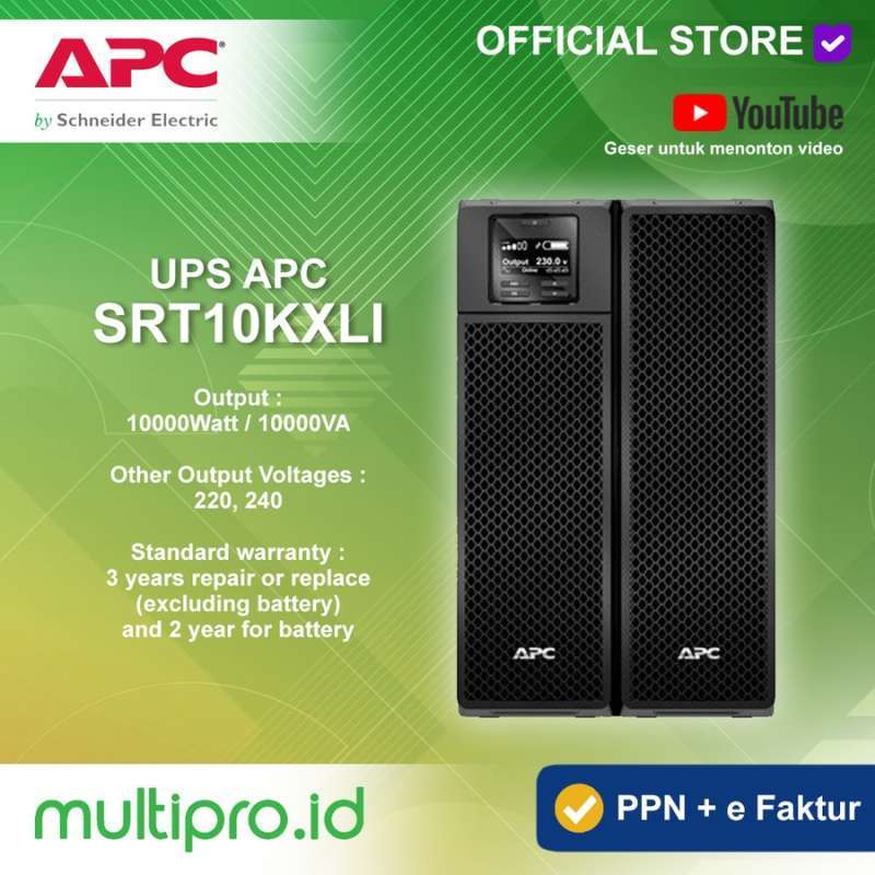 Jual UPS APC SRT10KXLI 10kW 10kVA Input 230V UPS 10kva UPS 10 kva di ...