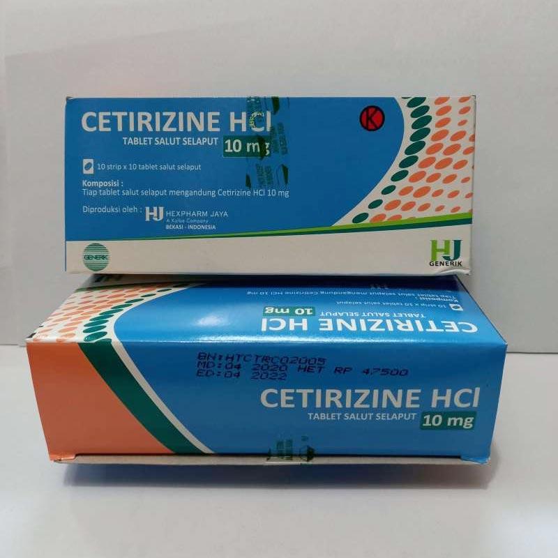 Promo cetirizine hj / box isi 10 strip @ 10 tablet Diskon 20% di Seller ...