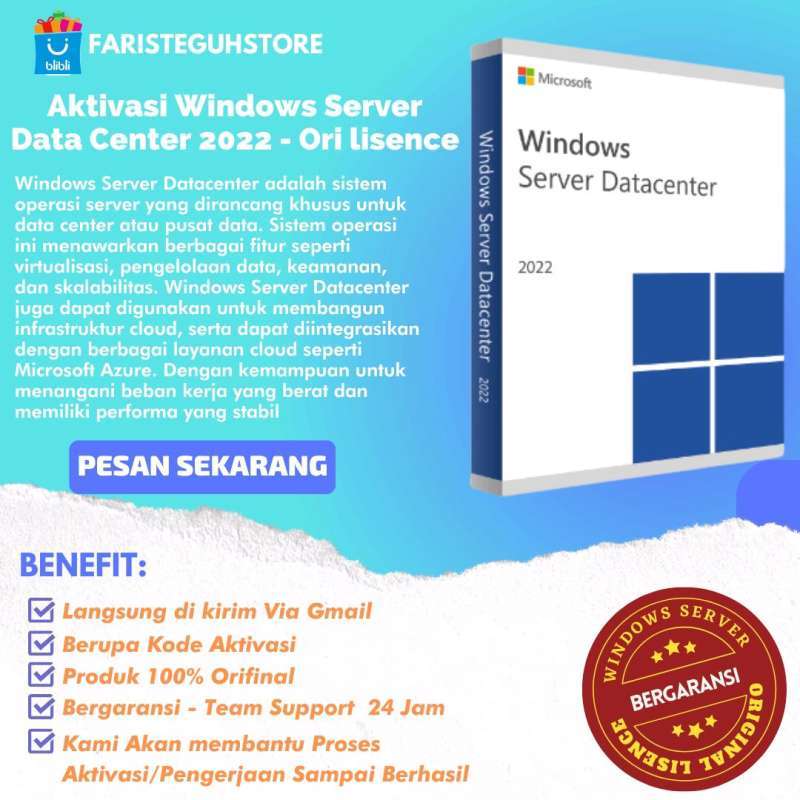 Promo Aktivasi Windows Server data center 2022 Diskon 16% di Seller ...